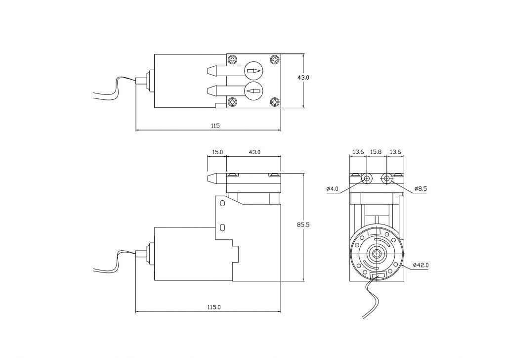 Micro Air Vacuum Pumps Piston Gas Pump Aluminium micropump
